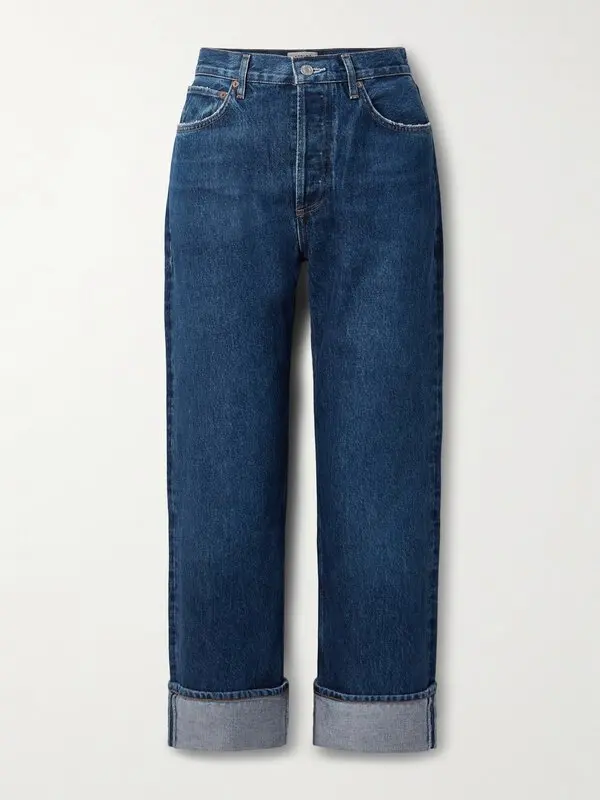 AGOLDE Fran Cropped Straight-leg Jeans - Blue