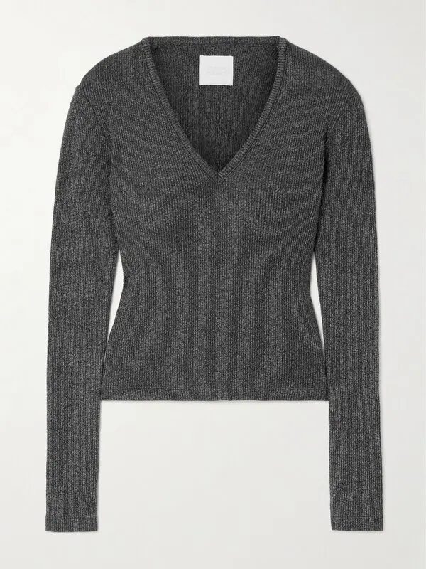Citizens Of Humanity Emma Ribbed Stretch-knit Sweater - Black