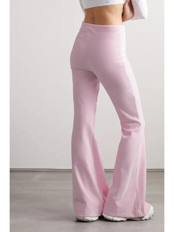 Alexander Wang Stretch-cotton Velour Flared Pants