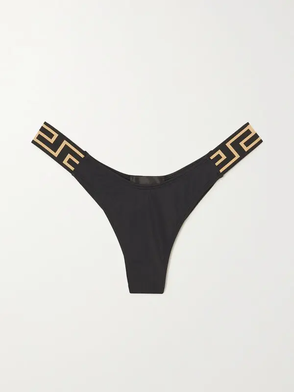 Versace Vita Jacquard Bikini Briefs - Black