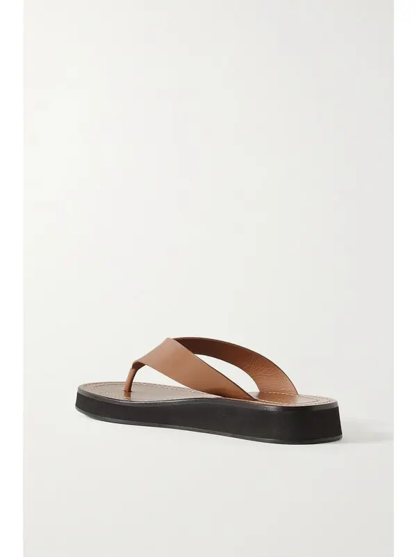 THE ROW Ginza Leather Platform Flip Flops