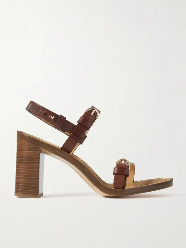 Gabriela Hearst Miraya Buckled Leather Slingback Sandals