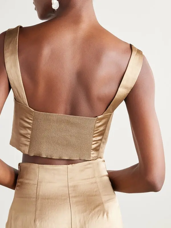 CORTANA Gloria Cropped Dupioni Top