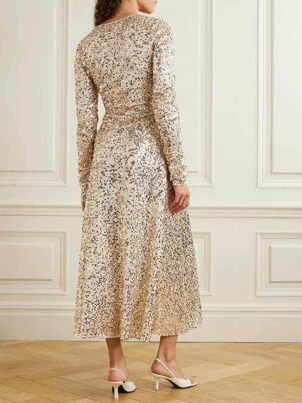 ROTATE BY BIRGER CHRISTENSEN Sequined Midi Dress