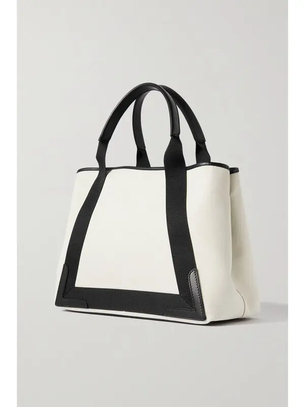 Balenciaga Two-tone Canvas Tote With Leather Trim