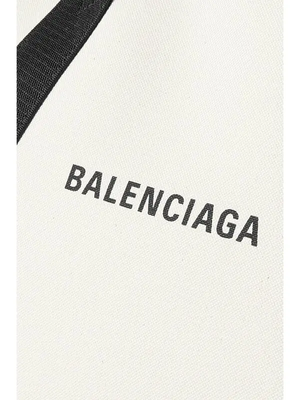 Balenciaga Two-tone Canvas Tote With Leather Trim