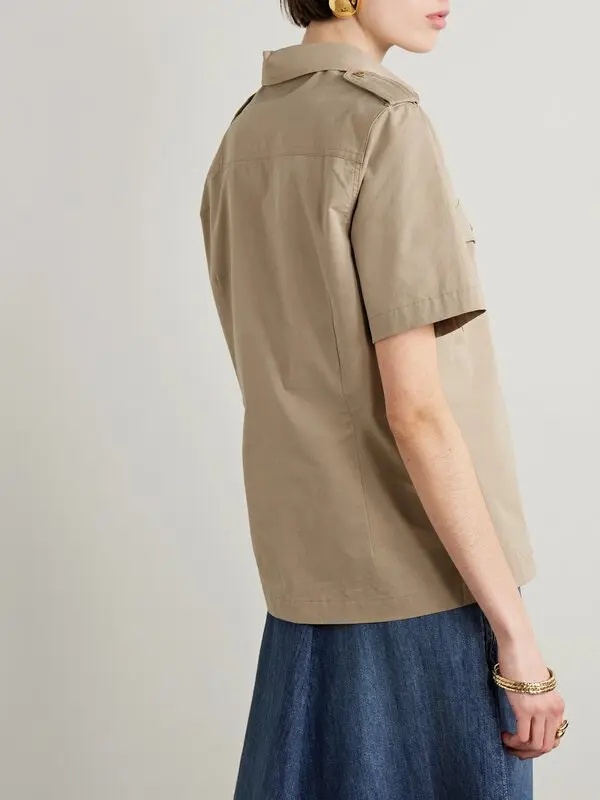NILI LOTAN Natalie Cotton-poplin Shirt