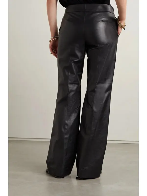 THE ROW Baer Flared Leather Trousers