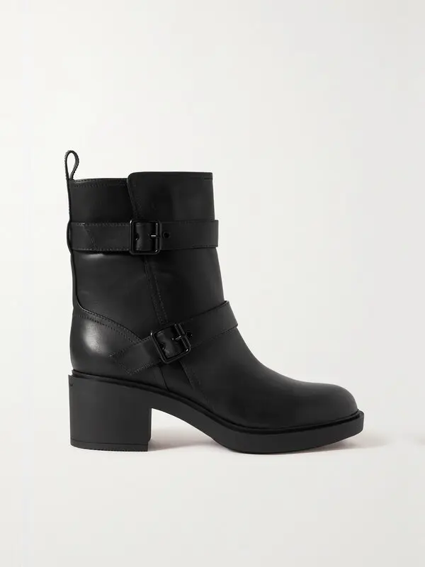 GIANVITO ROSSI Ryder Buckled Leather Ankle Boots