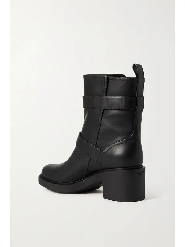 GIANVITO ROSSI Ryder Buckled Leather Ankle Boots