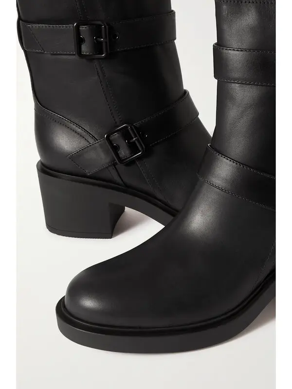 GIANVITO ROSSI Ryder Buckled Leather Ankle Boots