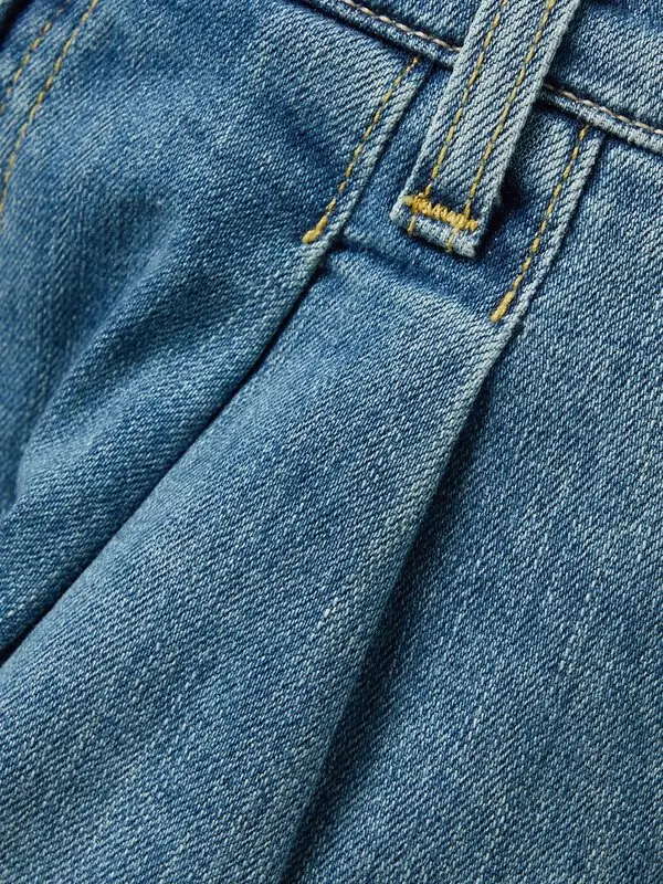 NILI LOTAN Julie Pleated Denim Shorts