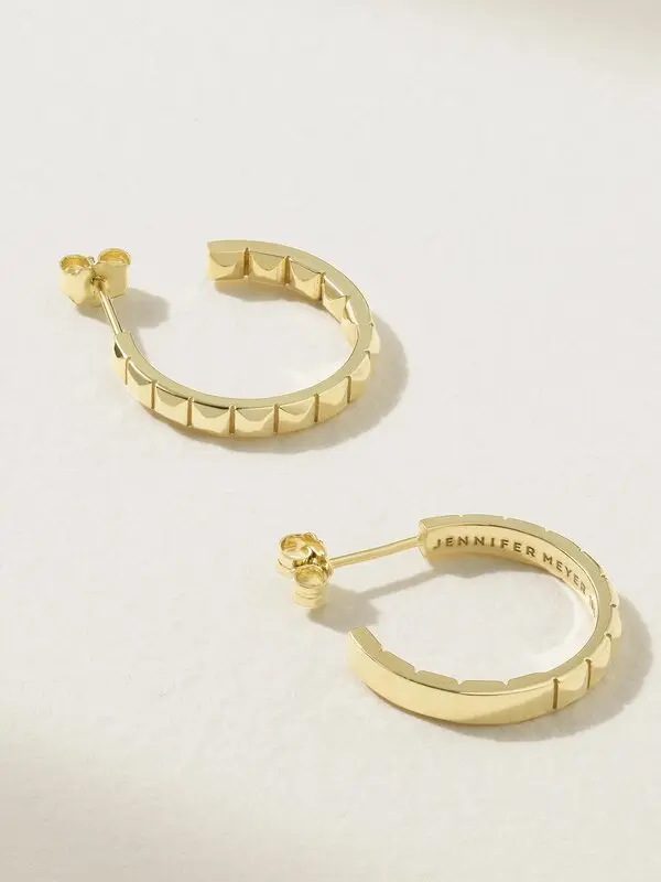 JENNIFER MEYER Small Square 18-karat Hoop Earrings