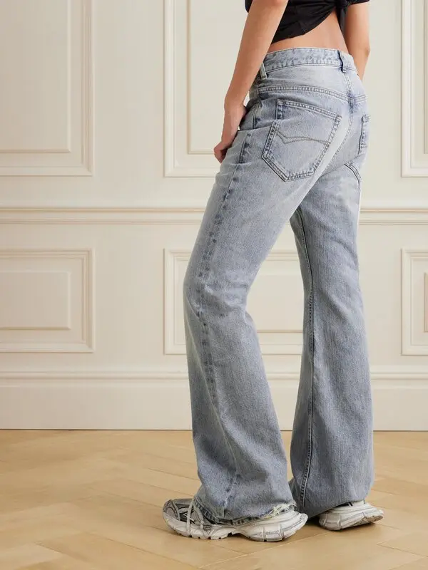Balenciaga Distressed Low-rise Flared Jeans
