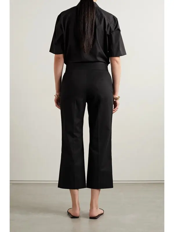 THE ROW Bapri Cropped Cotton-blend Straight-leg Trousers