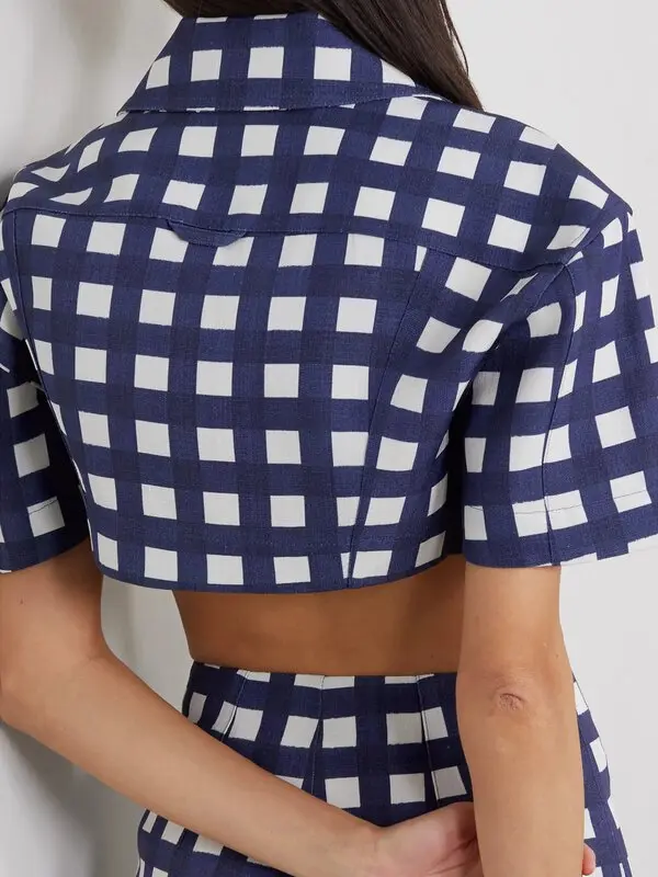 Jacquemus Cropped Checked Canvas Top
