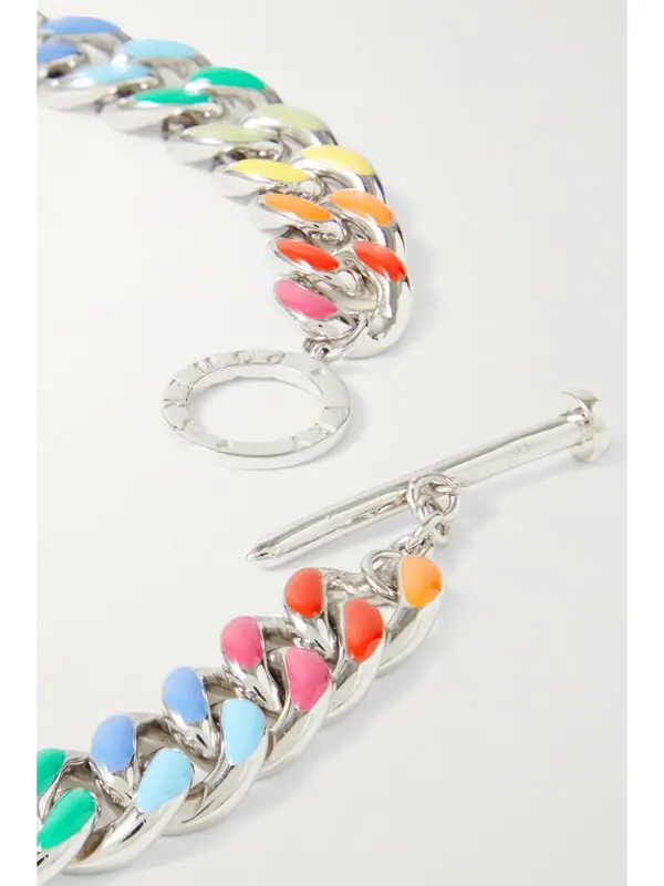 Fry Powers Sterling And Enamel Rainbow Unicorn Necklace