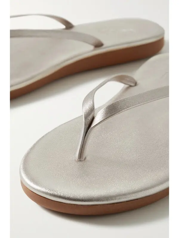 ANCIENT GREEK SANDALS Saionara Metallic Leather Flip Flops - Gold