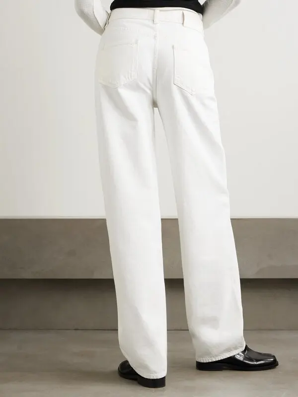 Loulou De Saison Loulou Studio Samur High-rise Straight-leg Organic Jeans - Neutrals