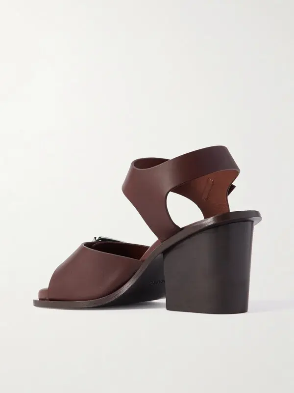 LEMAIRE Chocolate Fondant Leather Sandals - Brown