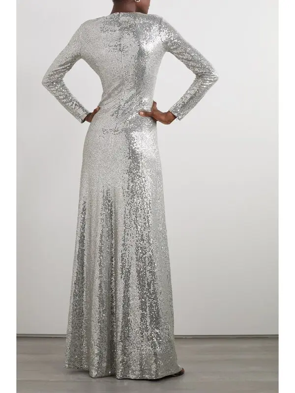 Michael Kors Sequined Long Sleeve Gown