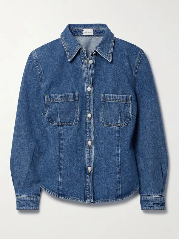 Magda Butrym Denim Shirt With Detachable Shoulder Pads