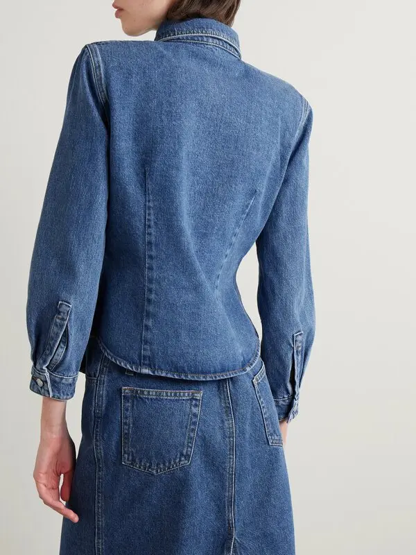 Magda Butrym Denim Shirt With Detachable Shoulder Pads