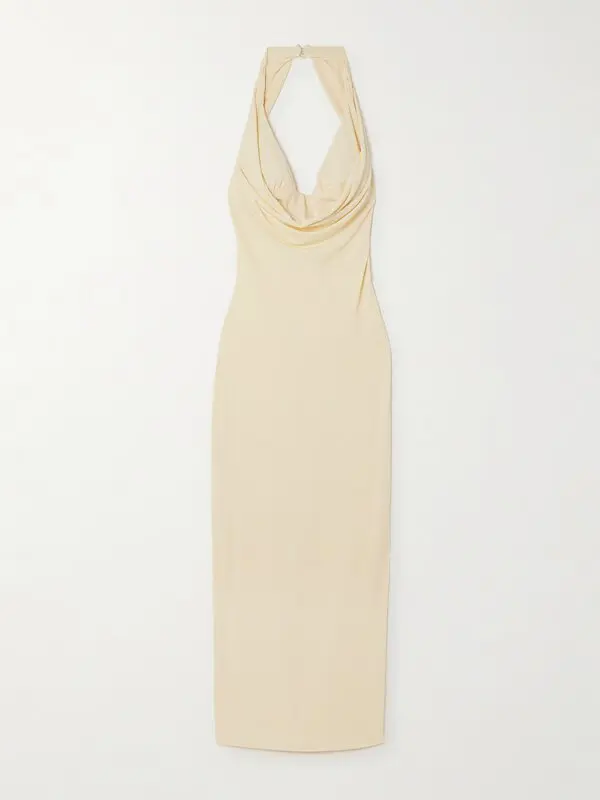 Magda Butrym Stretch-jersey Halterneck Midi Dress - Yellow