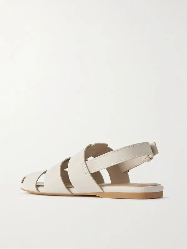 JW Anderson Fisherman Embossed Leather Sandals - Neutrals