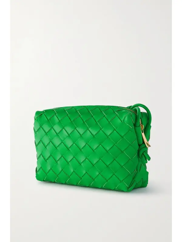 Bottega Veneta Loop Small Intrecciato Leather Shoulder Bag - Green