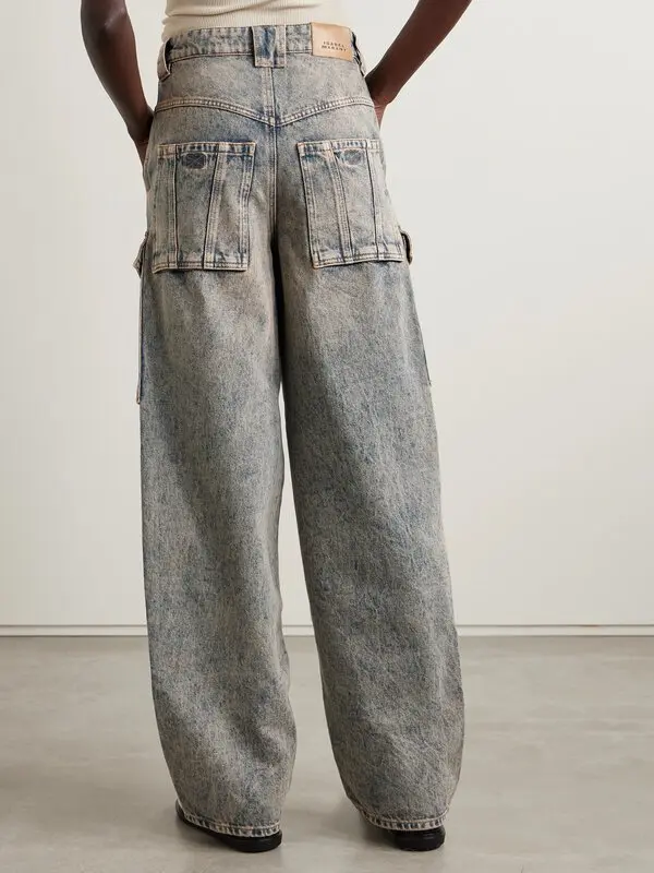MARANT ETOILE Heilani High-rise Straight-leg Cargo Jeans