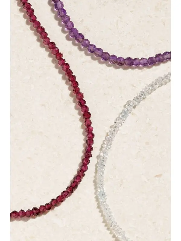 Jia Jia Birthstone 14k Gold Beaded Necklace - Blue