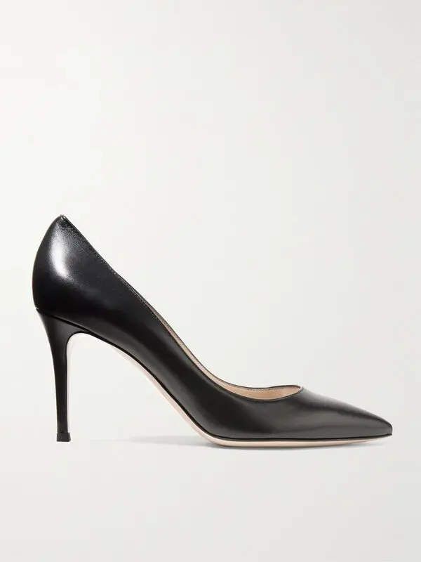 GIANVITO ROSSI 85 Leather Pumps - Black