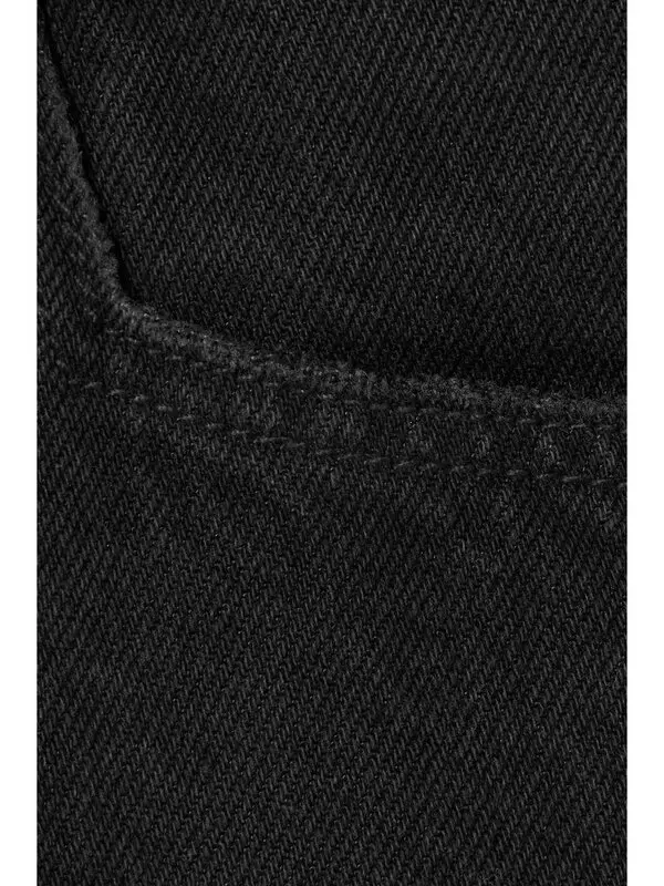Paige Siren" Wash Denim Skirt With Knee Slit