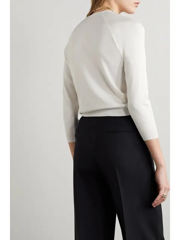 THE ROW Corin V-neck Silk-blend Sweater