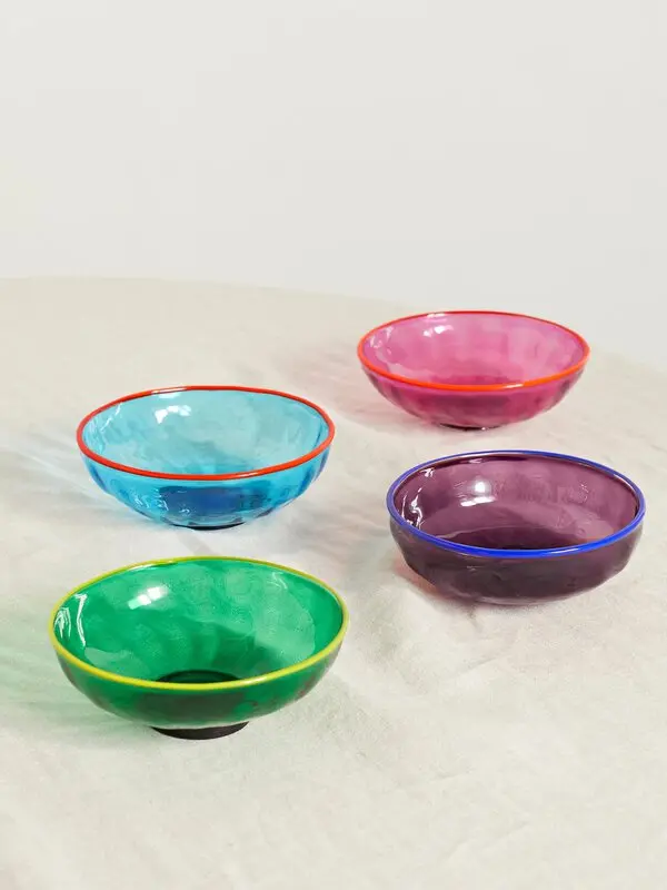 La DoubleJ Set Of Four Murano Glass Bowls - Blue
