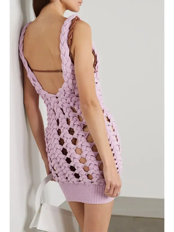 ISA BOULDER Crochet-knit Mini Dress
