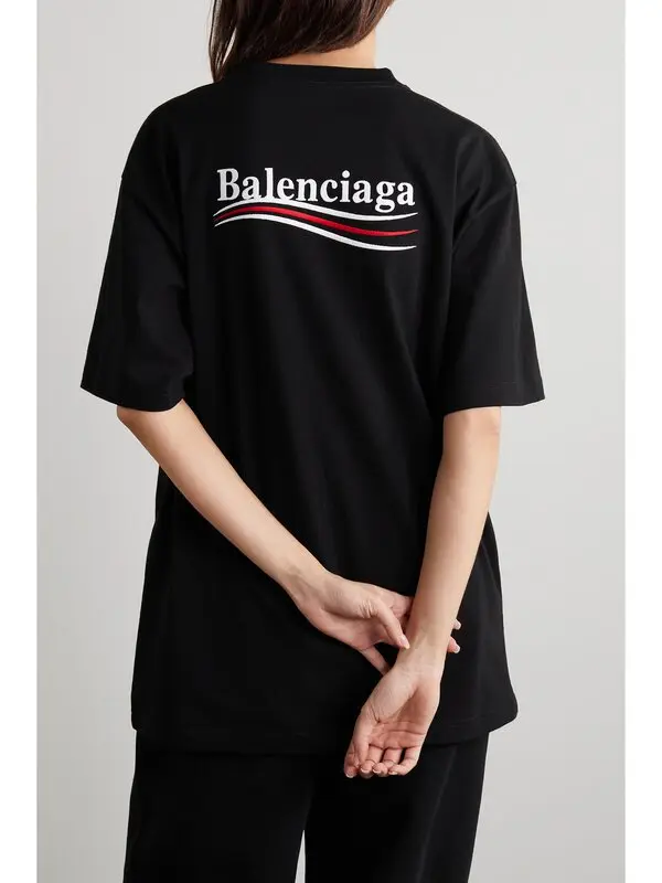 Balenciaga Oversized Embroidered Cotton-jersey T-shirt