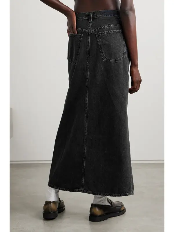 AGOLDE Leif' Organic Denim Maxi Skirt - Black