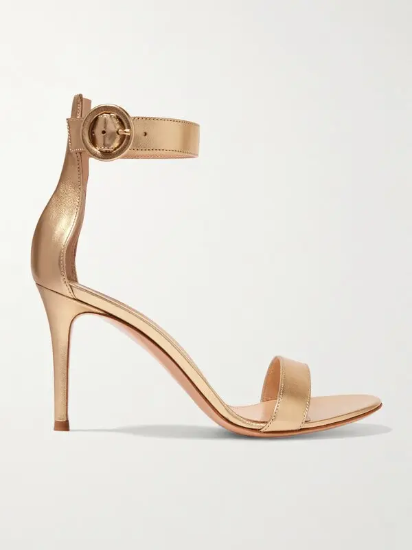 GIANVITO ROSSI Portofino 85 Metallic Leather Sandals