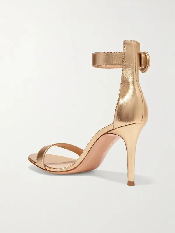 GIANVITO ROSSI Portofino 85 Metallic Leather Sandals