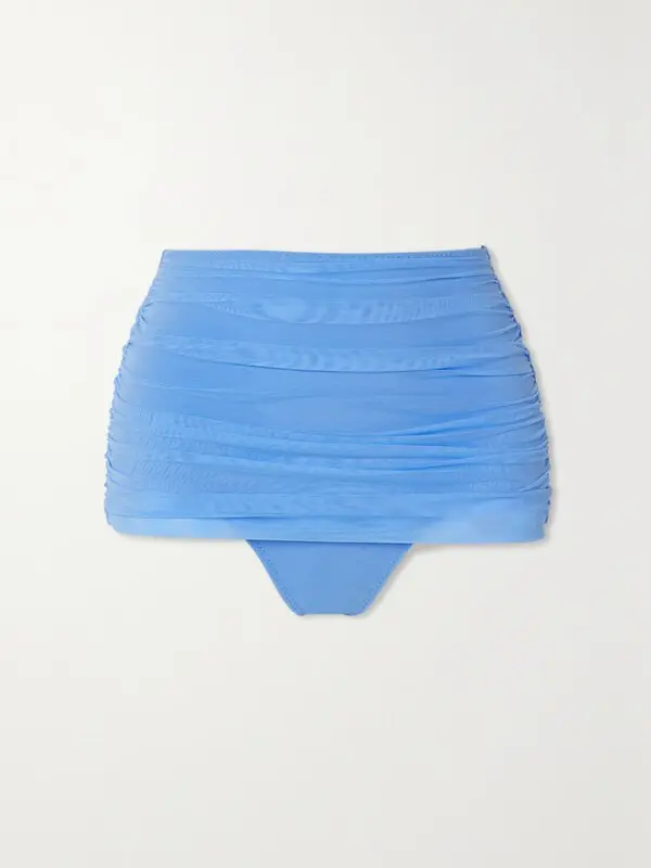 Norma Kamali Bill Ruched Bikini Briefs - Blue