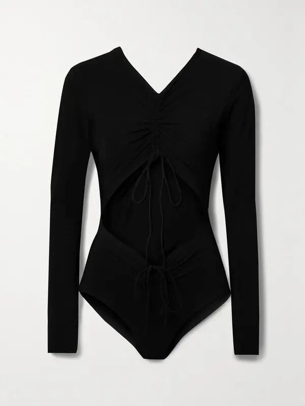 Christopher Esber Long Sleeve Cutout Tie-front Swimsuit