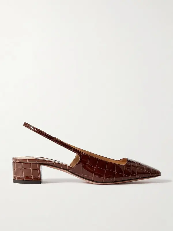 AQUAZZURA Ginza Slingback Pumps - Brown