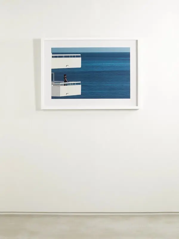 AP8.art Guy Bourdin 'balcony At Fontainbleau' Framed Print, 42" X 29 - Blue