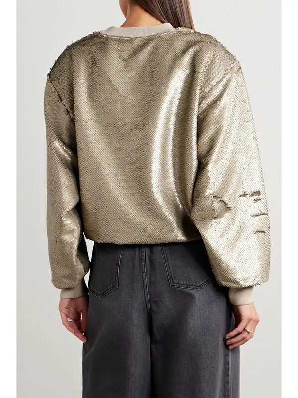 THE FRANKIE SHOP Metz Sequined Jersey Sweatshirt