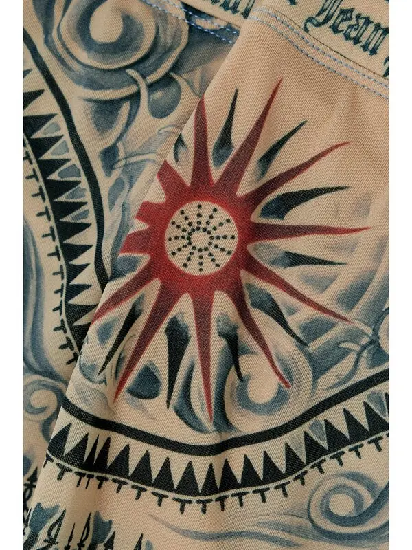JEAN PAUL GAULTIER Printed Stretch-jersey Mini Skirt