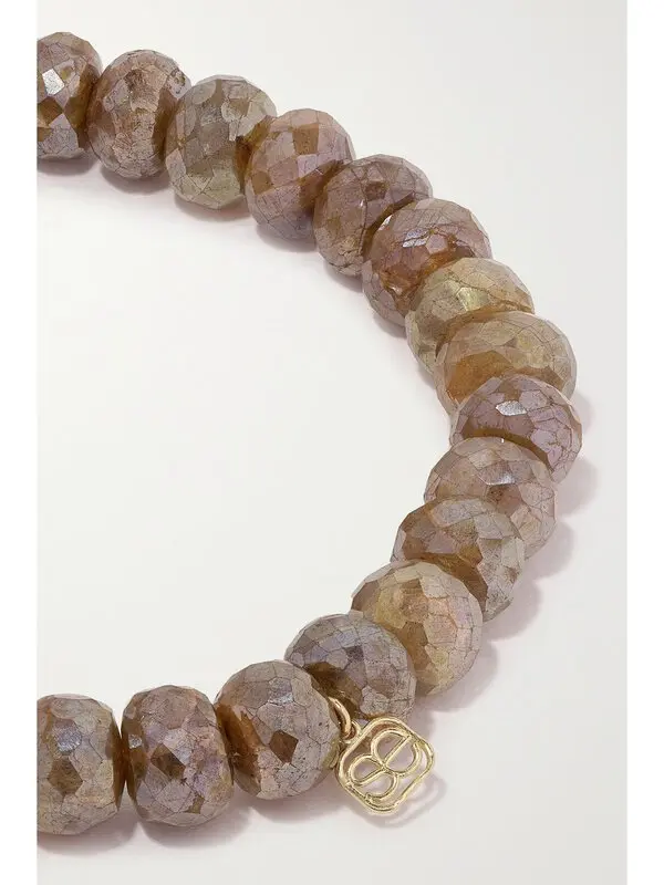 SYDNEY EVAN 14kt Gold, Labradorite And Diamond Feather Bracelet