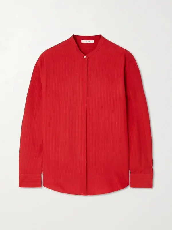 THE ROW Sienna Striped Crepe Shirt