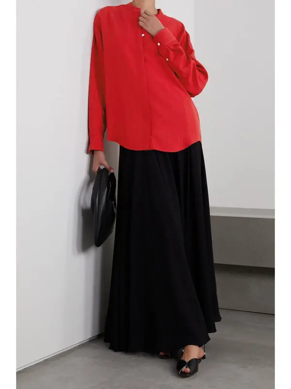 THE ROW Sienna Striped Crepe Shirt